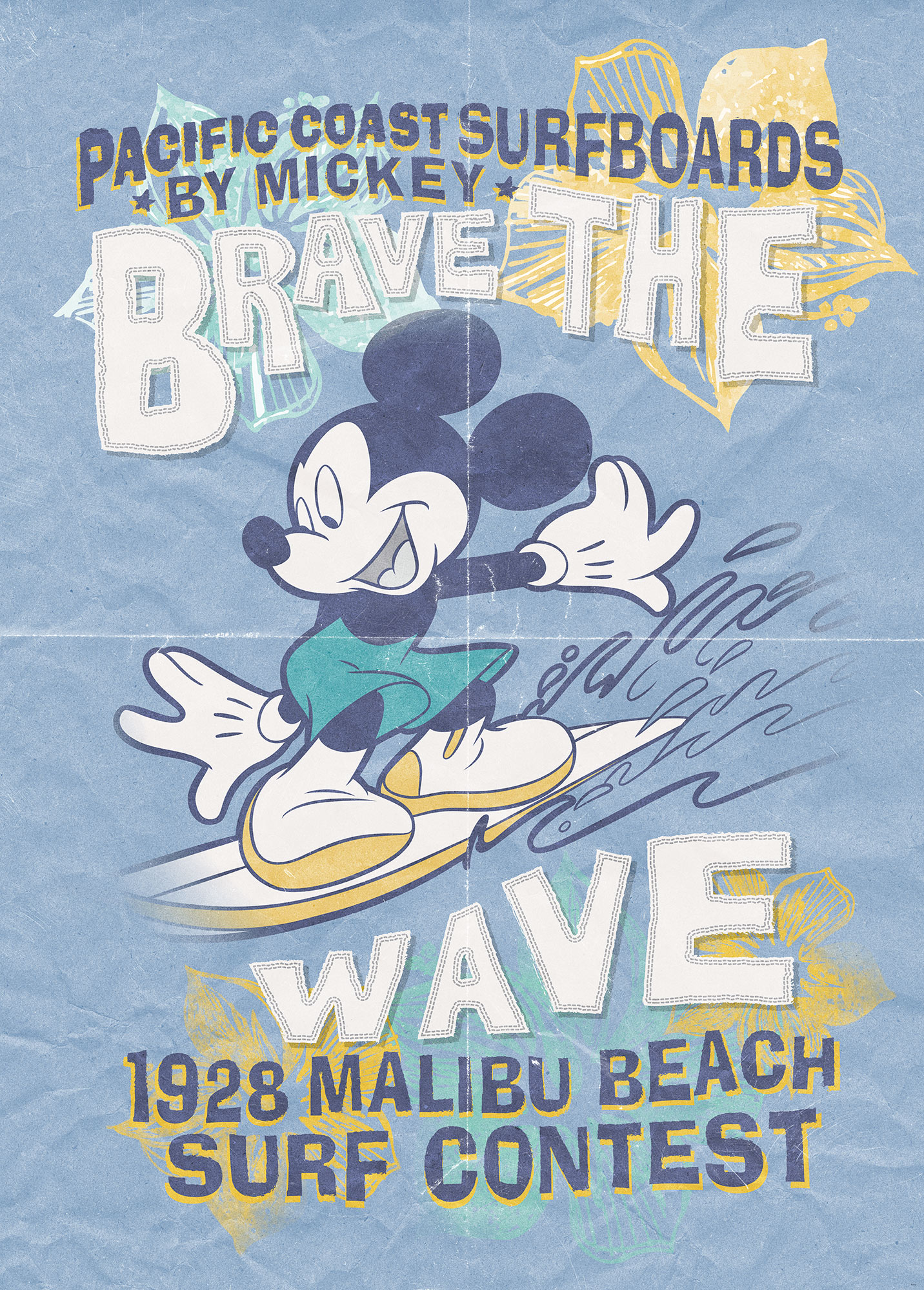 Mickey Brave the Wave - Kinderzimmer Strand Deko | Fototapete.de
